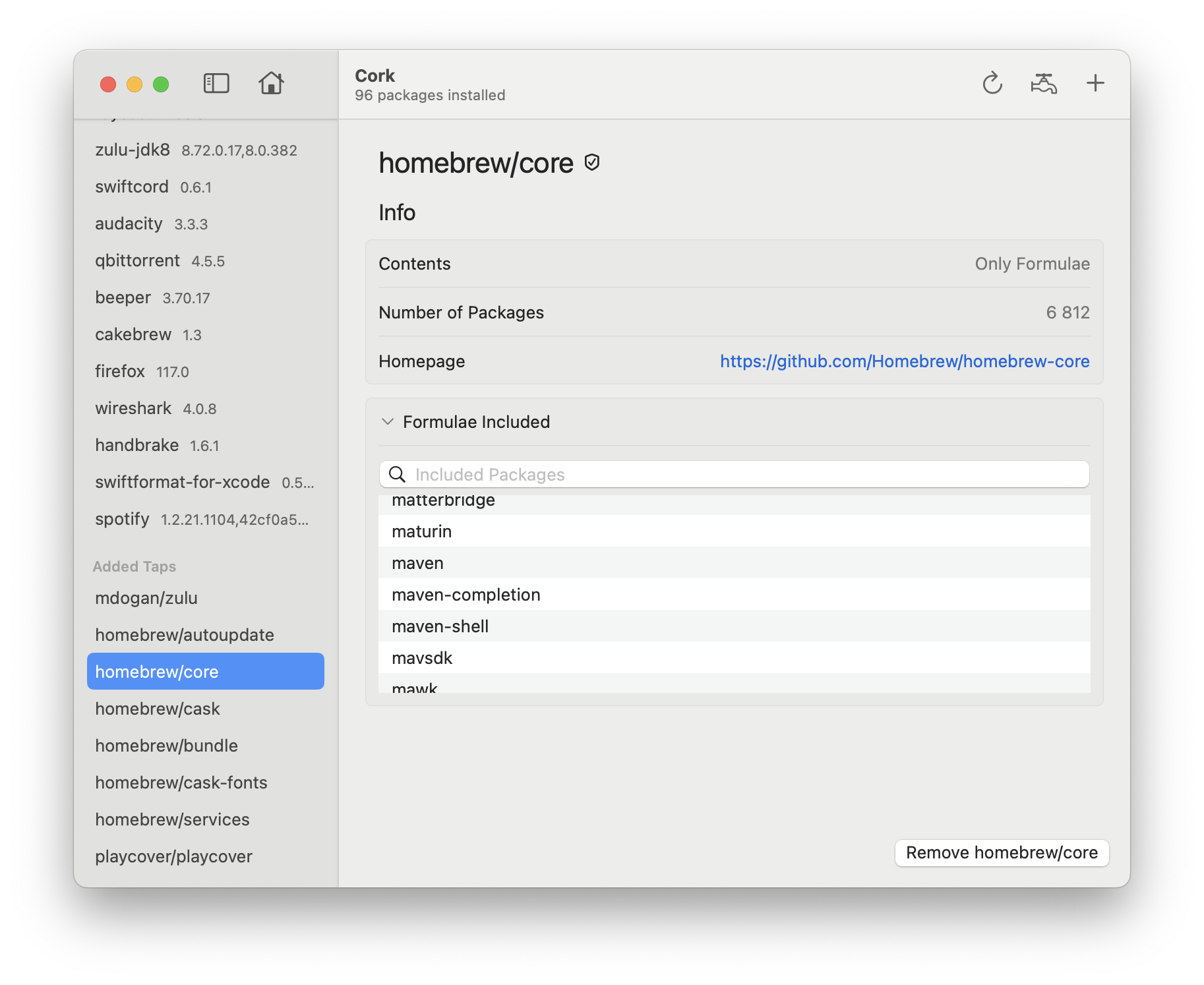 Cork: The Homebrew GUI for macOS